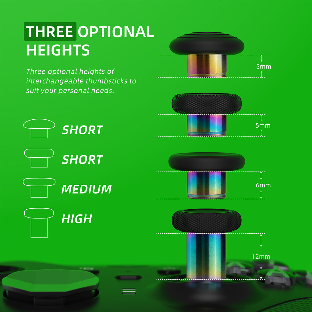 eXtremeRate 6 in 1 Metal Replacement Thumbsticks for Xbox Elite Series ...
