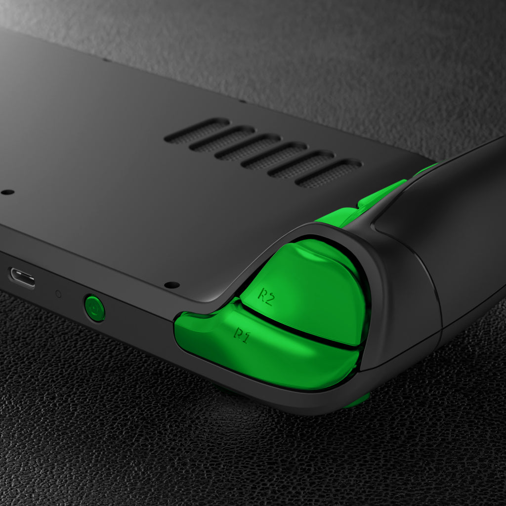 eXtremeRate Chrome Gold Replacement Full Set Buttons for Steam Deck ...