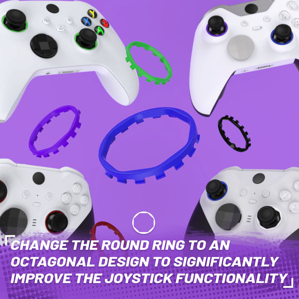 Redesigned Replacement Octagonal Gated Sticks Accent Rings for Xbox El ...