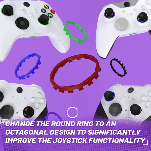 Redesigned Replacement Octagonal Gated Sticks Accent Rings for Xbox El ...