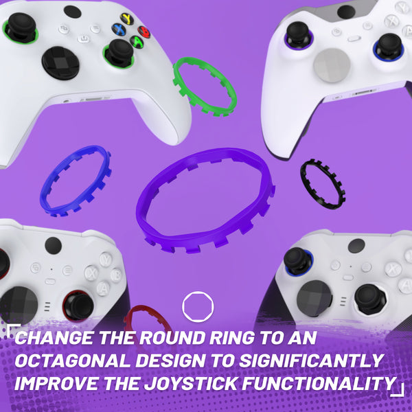 Redesigned Replacement Octagonal Gated Sticks Accent Rings for Xbox El ...