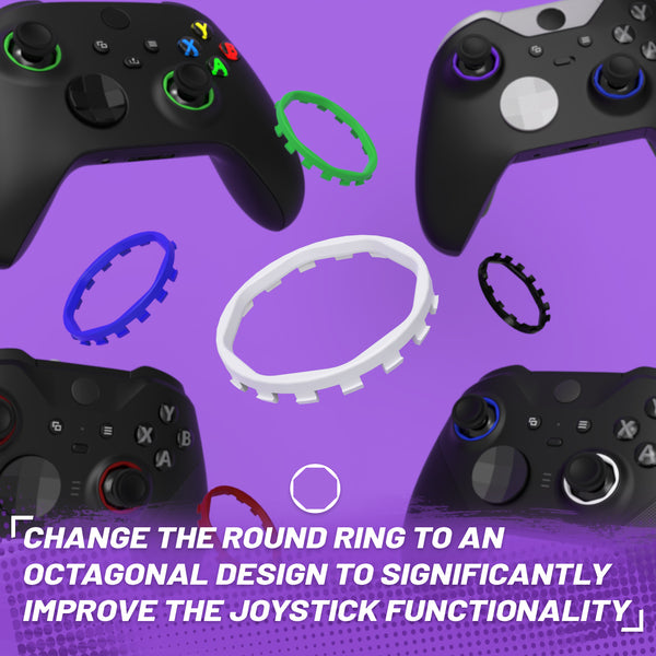Redesigned Replacement Octagonal Gated Sticks Accent Rings for Xbox El ...