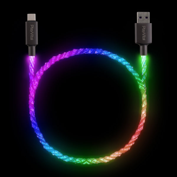 PlayVital 6.56FT Universal Illuminated USB Type C Charging Cable for P ...