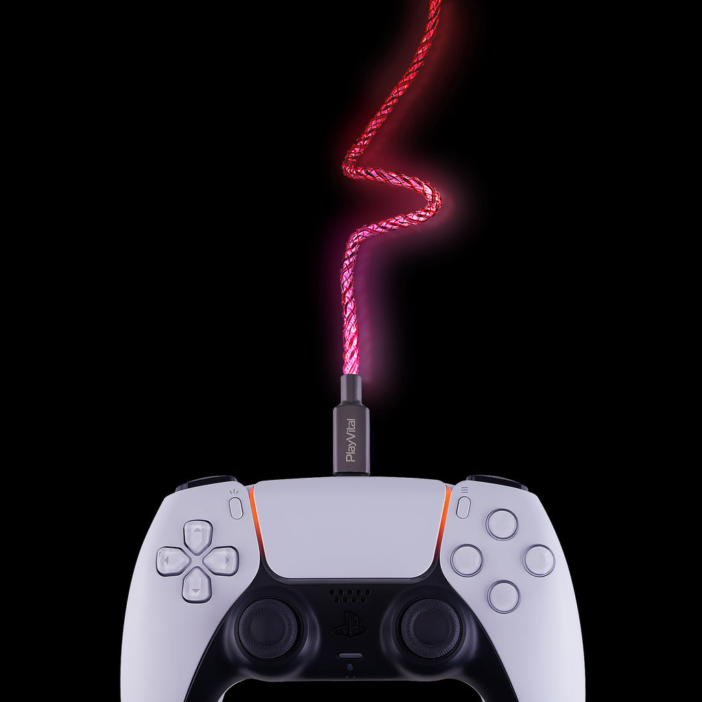 PlayVital 6.56FT Illuminated Charging Cable for ps5 Controller, USB Ty ...
