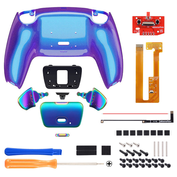eXtremeRate Rainbow Aura Blue Purple Real Metal Buttons RMB RISE Remap ...