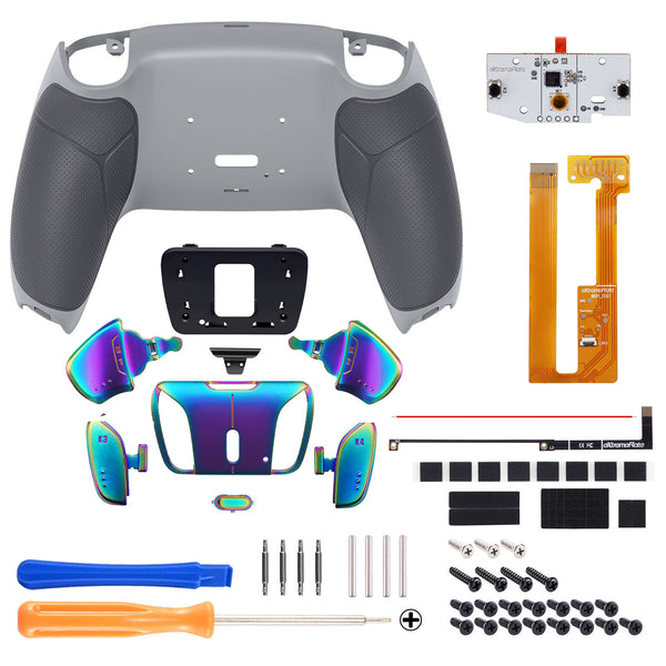 eXtremeRate Rainbow Aura Blue Purple Real Metal Buttons RMB RISE4 Remap ...