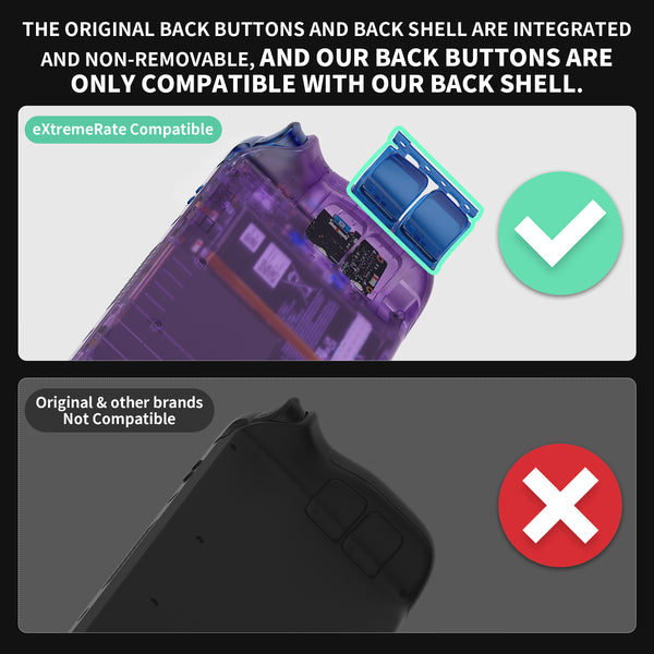 eXtremeRate Clear Blue Replacement Full Set Buttons for Steam Deck ...