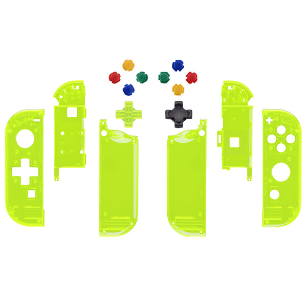 eXtremeRate Clear Lime Green Joycon Handheld Controller Housing (D-Pad ...