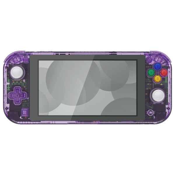 eXtremeRate Crystal Clear Atomic Purple DIY Replacement Shell for NS S ...