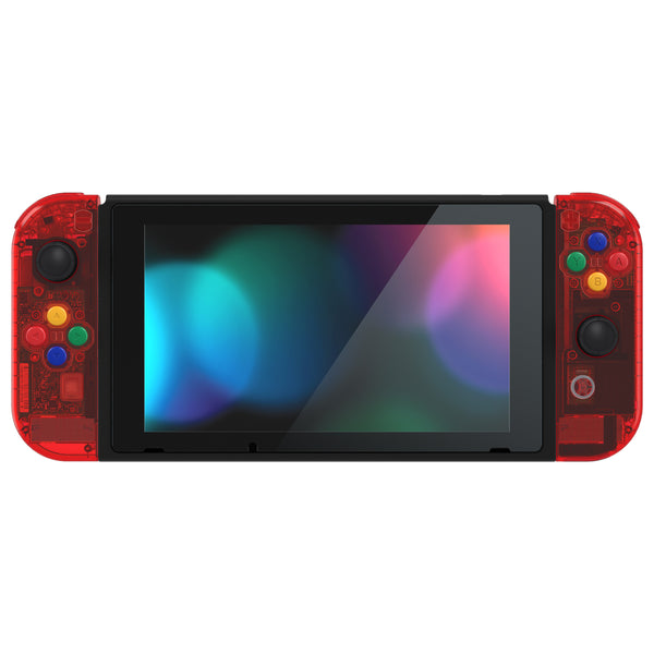 eXtremeRate Crystal Clear Red Back Plate for NS Switch Console, NS Joy ...
