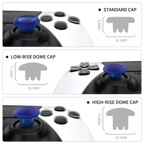 eXtremeRate Clear Blue Replacement Swappable Thumbsticks for PS5 Edge ...