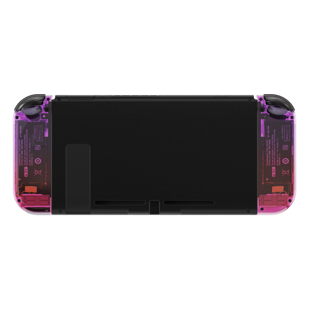 eXtremeRate Clear Atomic Purple Rose Red Joycon Handheld Controller Ho ...