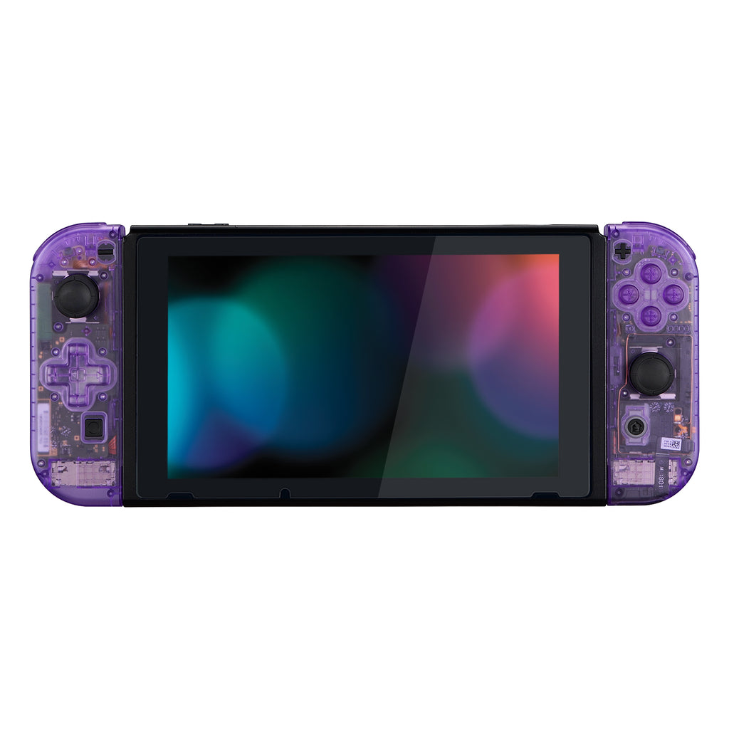 eXtremeRate Clear Atomic Purple Joycon Handheld Controller Housing (D ...