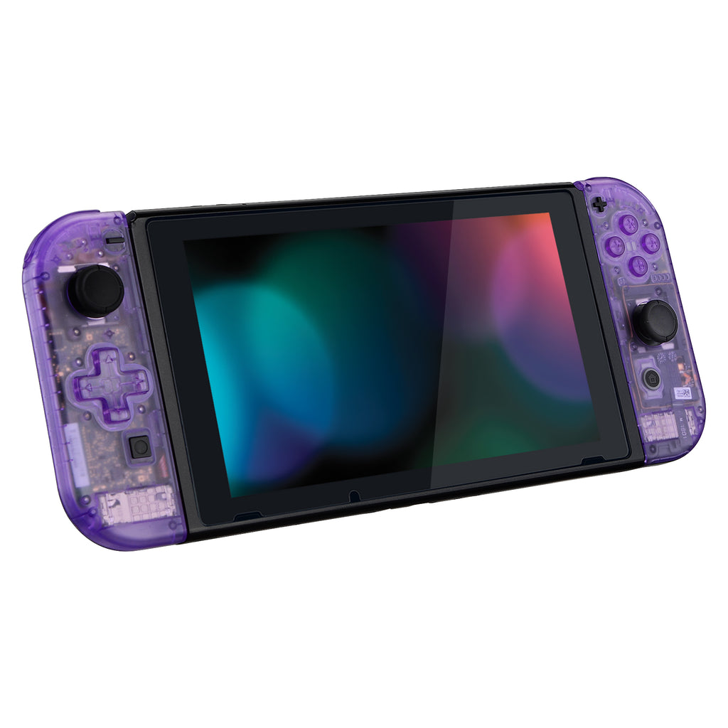 eXtremeRate Clear Atomic Purple Joycon Handheld Controller Housing (D ...