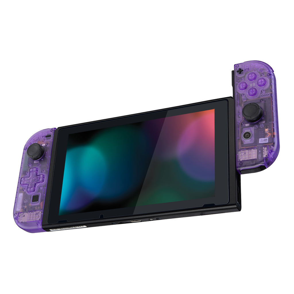 eXtremeRate Clear Atomic Purple Joycon Handheld Controller Housing (D ...