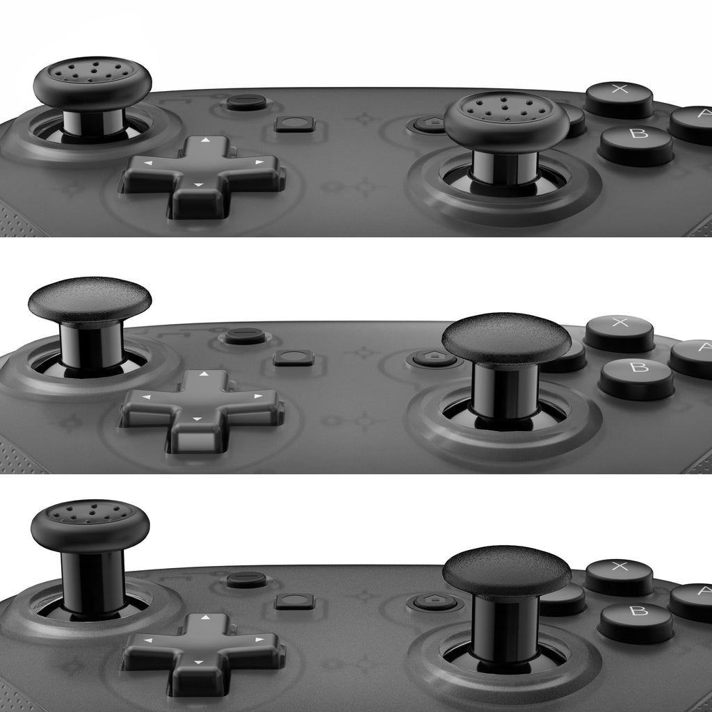 eXtremeRate Black Interchangeable Ergonomic Thumbsticks for Nintendo S ...