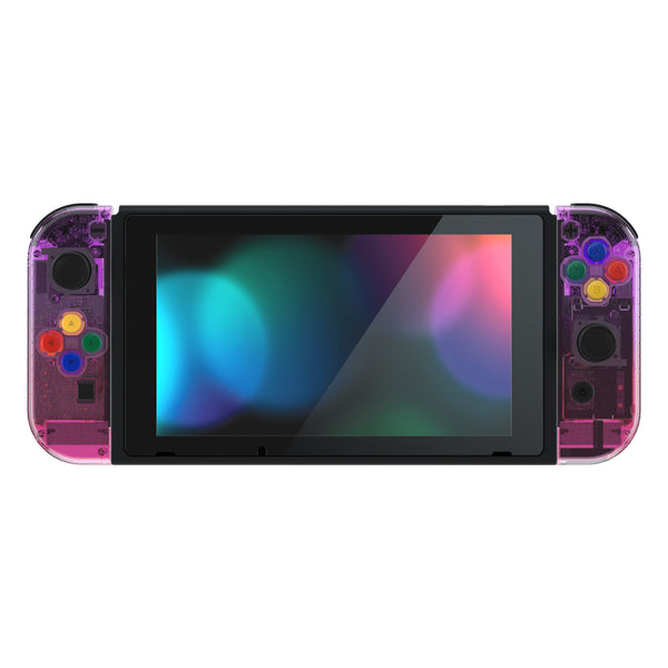 eXtremeRate Clear Atomic Purple Rose Red Back Plate for NS Switch Cons ...