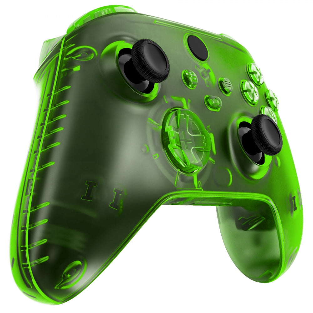 eXtremeRate Transparent Green Controller Full Set Housing Shell Case w ...